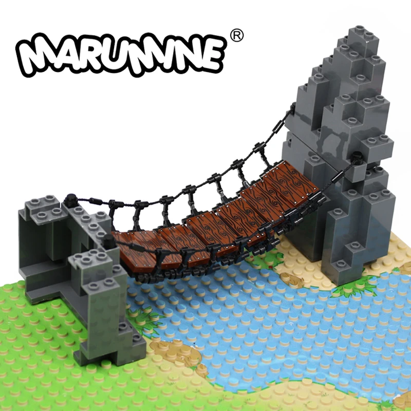 Marumine Moc Blocks Construction Set Drawbridge Mountain Building ...