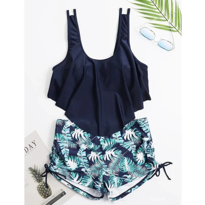 Summer Ruffles Swimsuits Tankini Sets Female Swimwear Sports Beach Wear ...