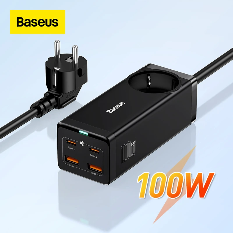 Baseus 100w Gan3 Pro Desktop Charger Power Strip Charging Station Fast ...