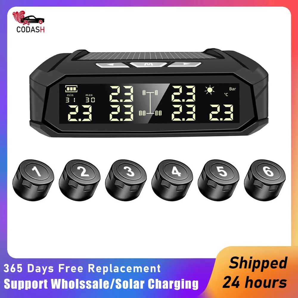 CODASH Car TPMS Tire Pressure Monitoring System Colorful Screen Auto ...