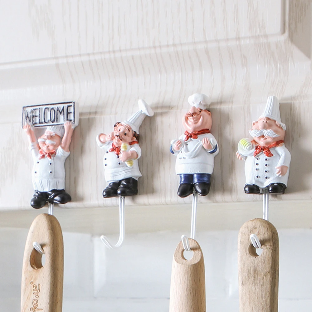Kitchen-Creative-Chef-Cartoon-Storage-Rack-Hooks-Wall-Hanger-Kitchen ...