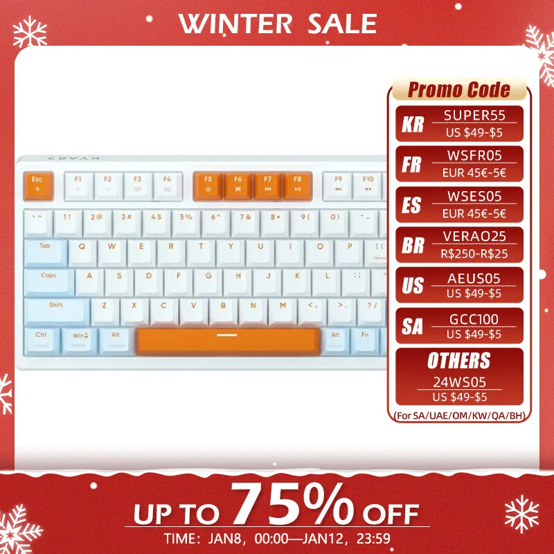 ELSA-KYA83-Red-Switch-RGB-USB-Mini-Mechanical-Gaming-Wired-Keyboard-83 ...