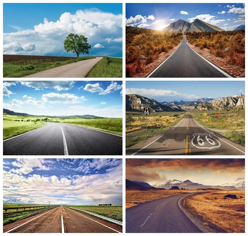 Laeacco-Highway-Backdrop-Monument-Valley-Runway-Desolate-View-Blue-Sky ...