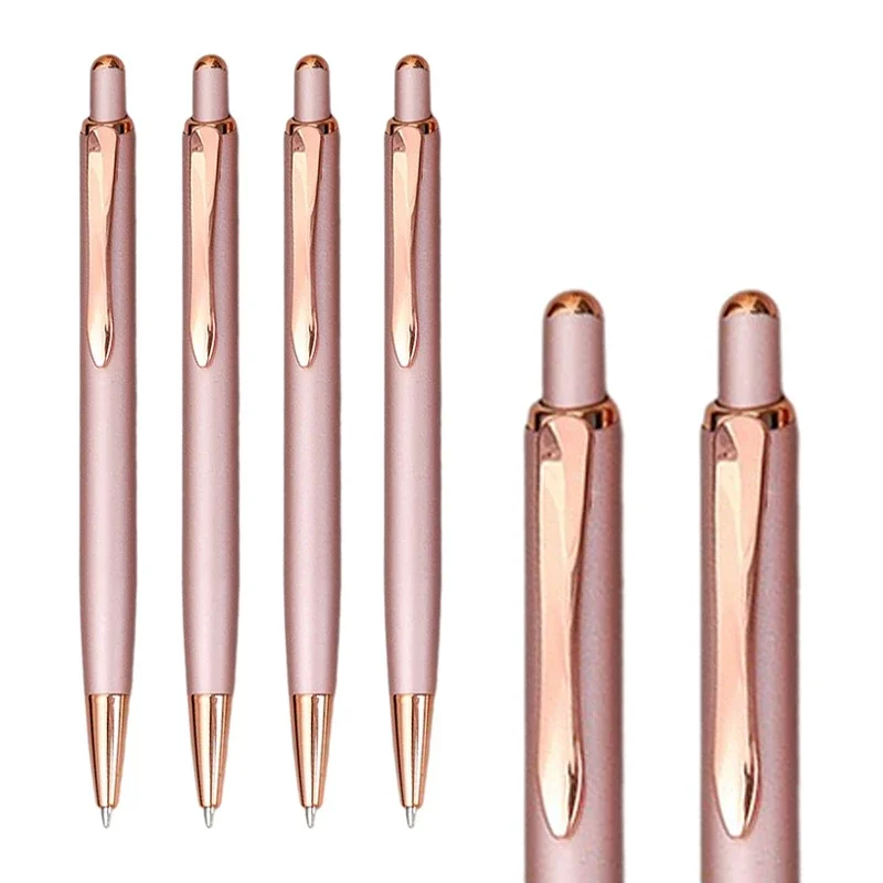 Simple-Metal-Rose-Gold-Ballpoint-Pens-Retractable-Business-Office ...