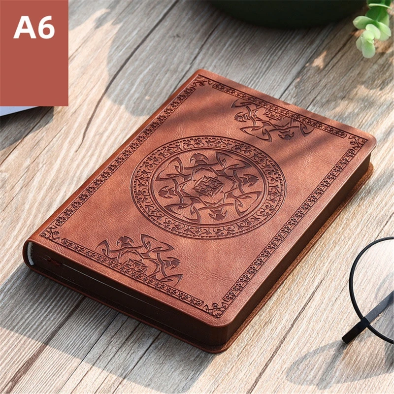 Portable-Vintage-Pattern-PU-Leather-Notebook-Diary-Notepad-Stationery ...