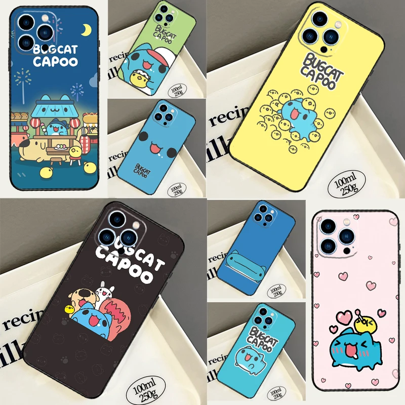 Love Comic Cat Bugcat Capoo Phone Case For iPhone 14 13 12 11 Pro Max X ...