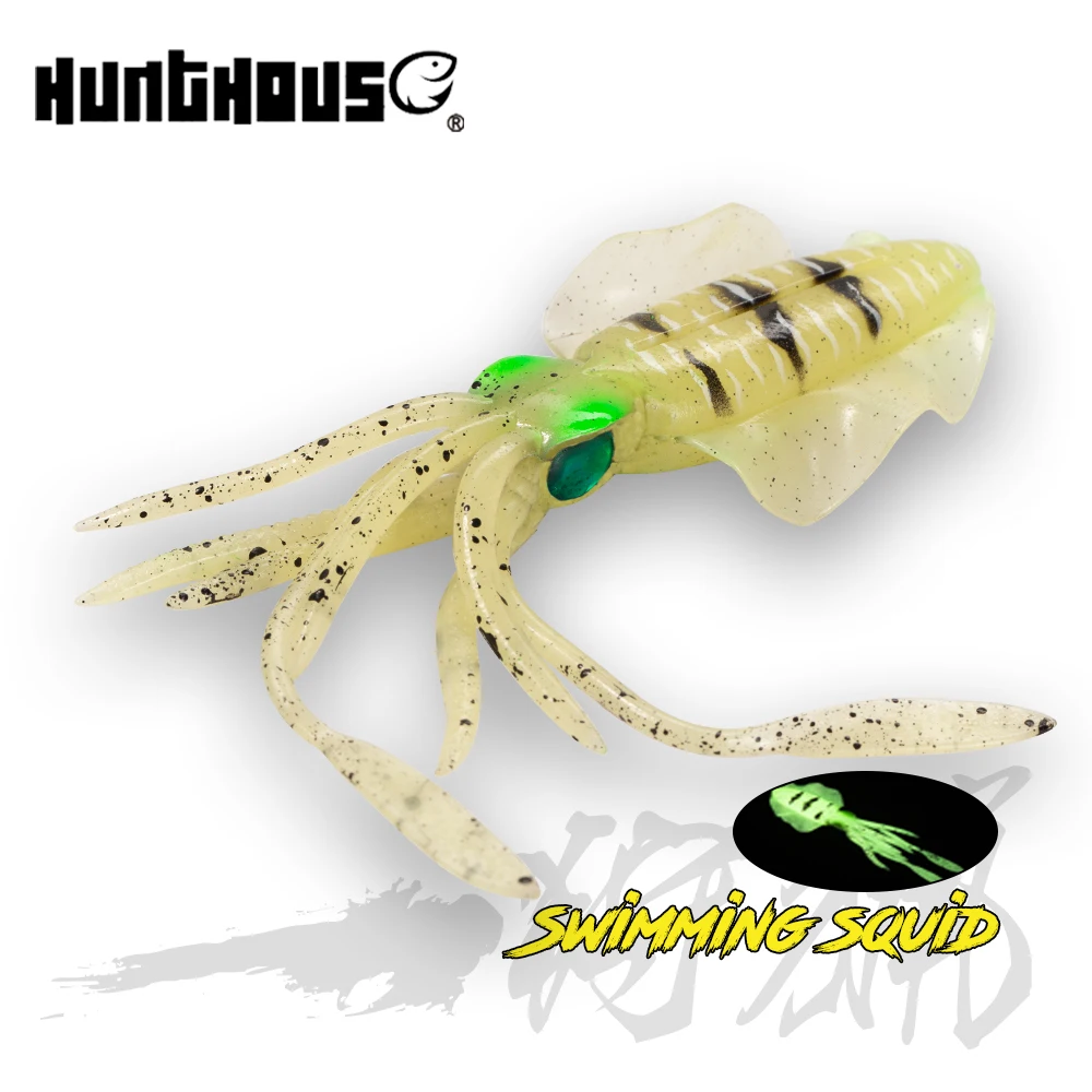 Hunthouse Fishing Soft Squid Lure 150mm 16g Sinking Swimbait Luminous ...