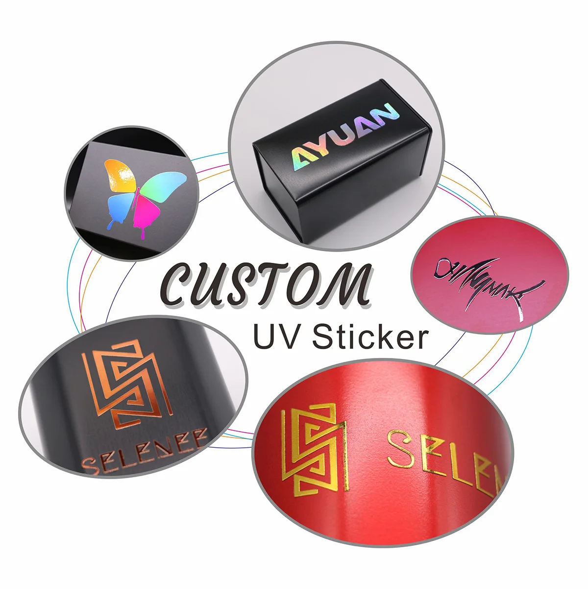 30Pcs-Custom-UV-Stickers-Personal-Name-LOGO-Birthday-Wedding-Gift-Brand ...