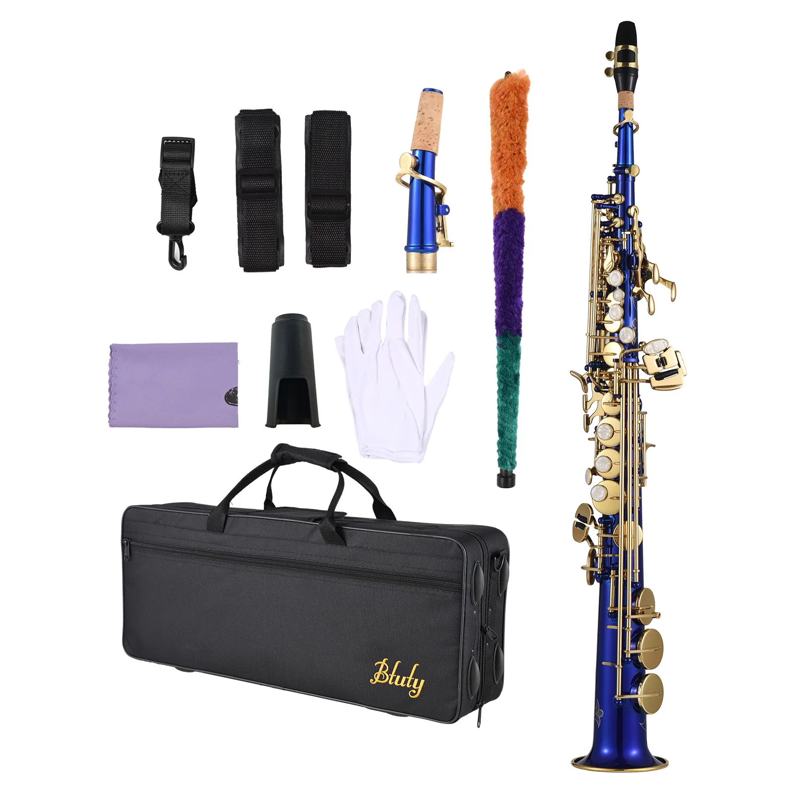 Btuty-Brass-Straight-Soprano-Sax-Saxophone-Bb-B-Flat-Woodwind ...