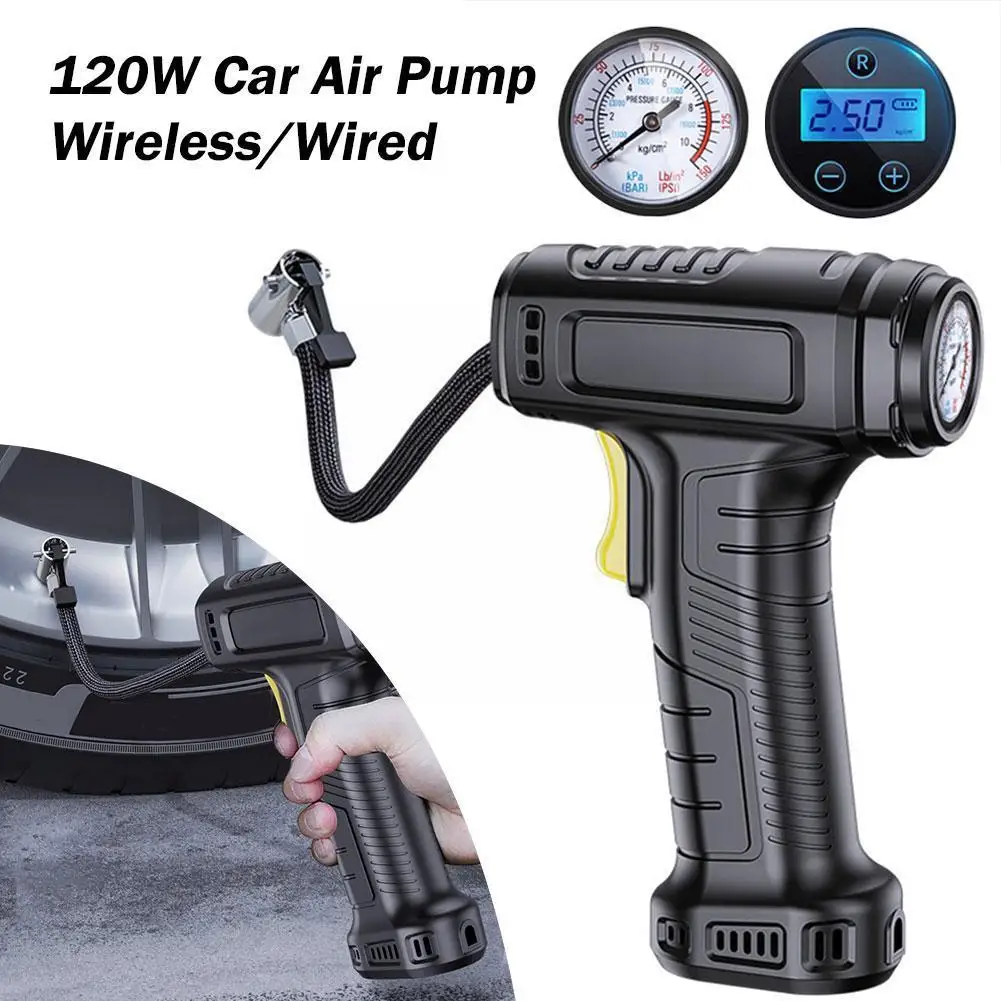 120W-Car-Air-Pump-Wireless-Wired-Tire-Inflatable-Pump-Portable-Car-Air ...