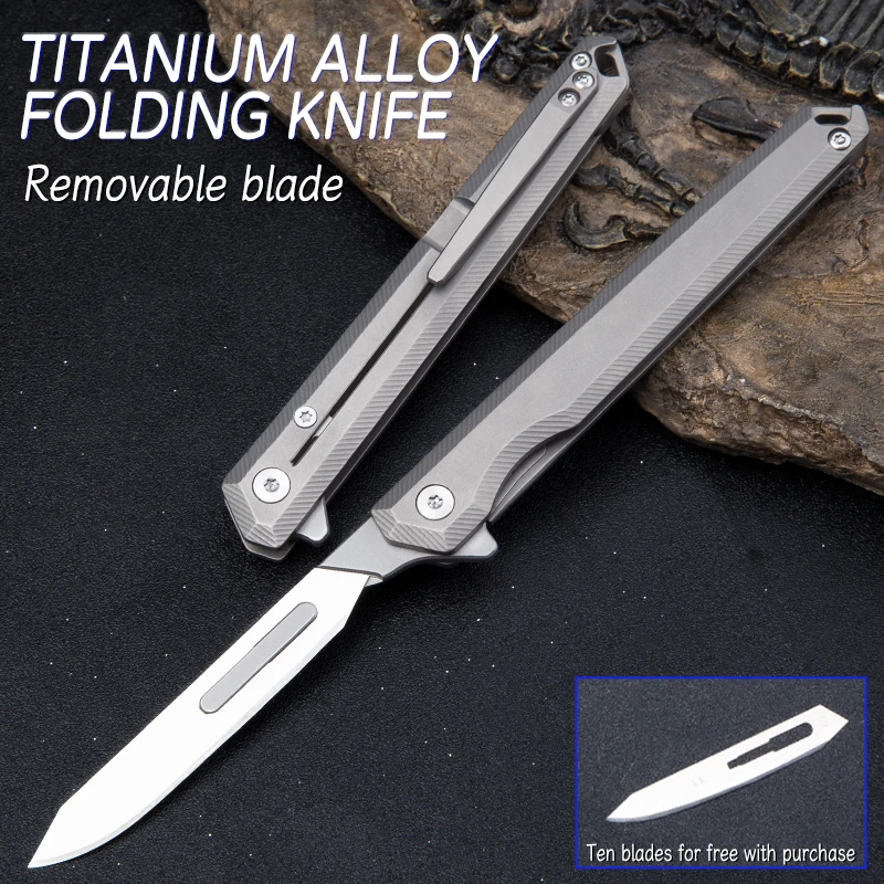 Titanium-Alloy-Scalpel-Fast-Open-Medical-Folding-Knife-Unpacking-Pocket ...