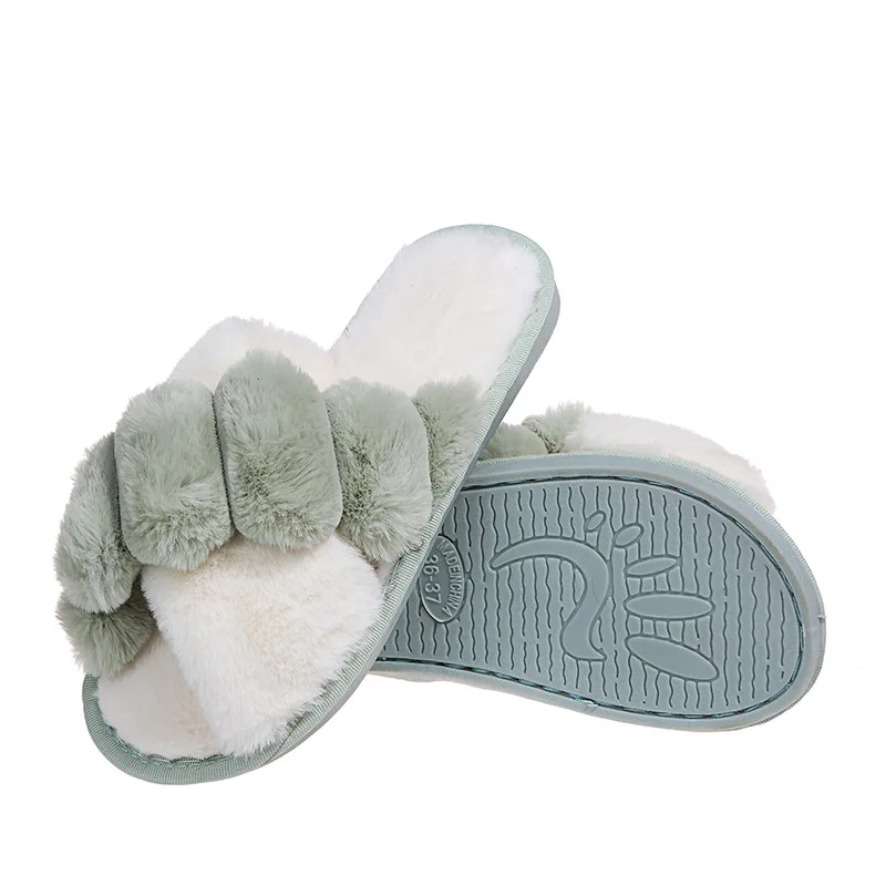 Faux Fur Slippers | Fluffy Slipper Slides