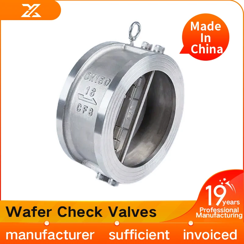 304-stainless-steel-H76W-16P-butterfly-check-valve-double-disc-wafer-check-valve-check-valve ...