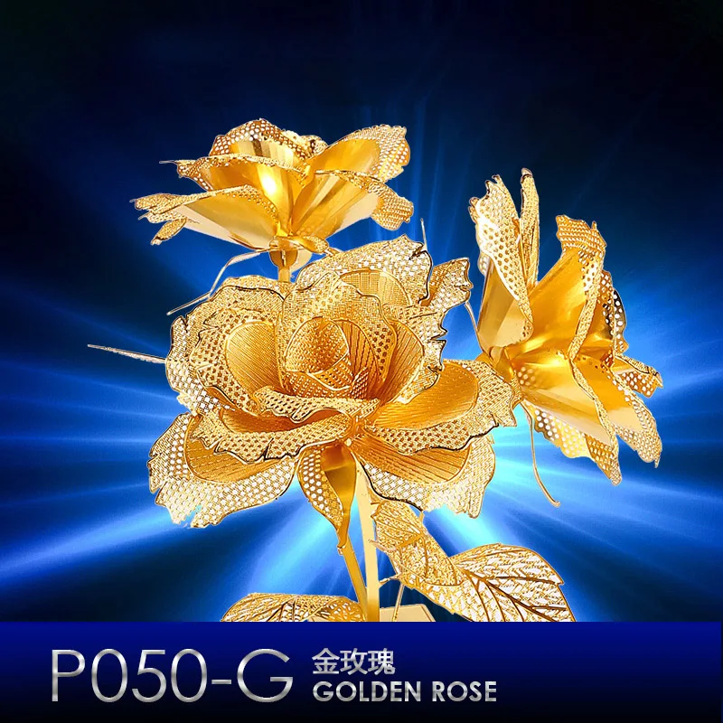 DIY 3D Metal Puzzle Model Romantic Rose Assembly Metal Puzzle DIY ...