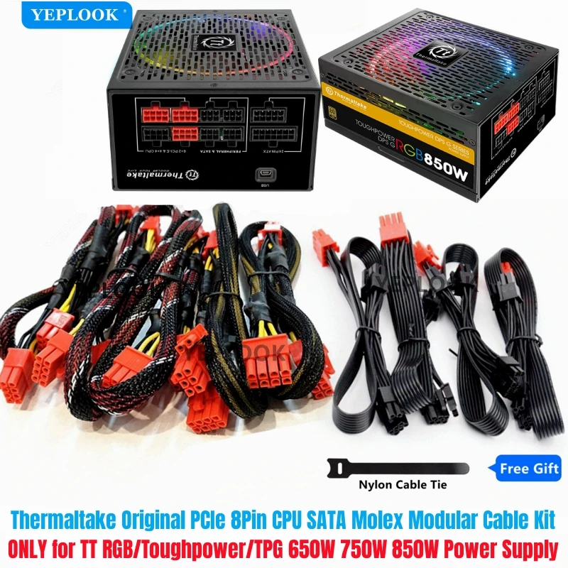 Thermaltake Original PCIe 8Pin Dual 8Pin CPU SATA Molex Modular Cable ...