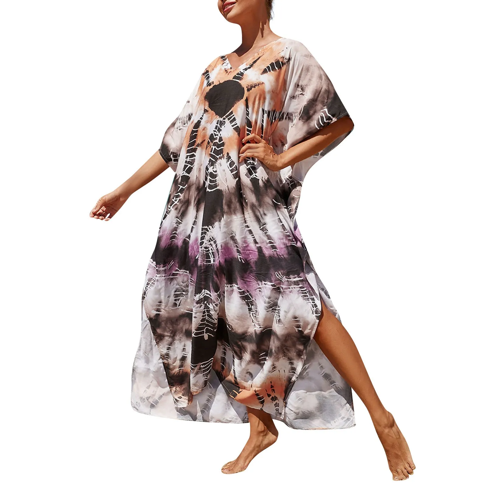 Women's Robe Beach Smock Loose Large Size Beach Skirt Robe Smock ...
