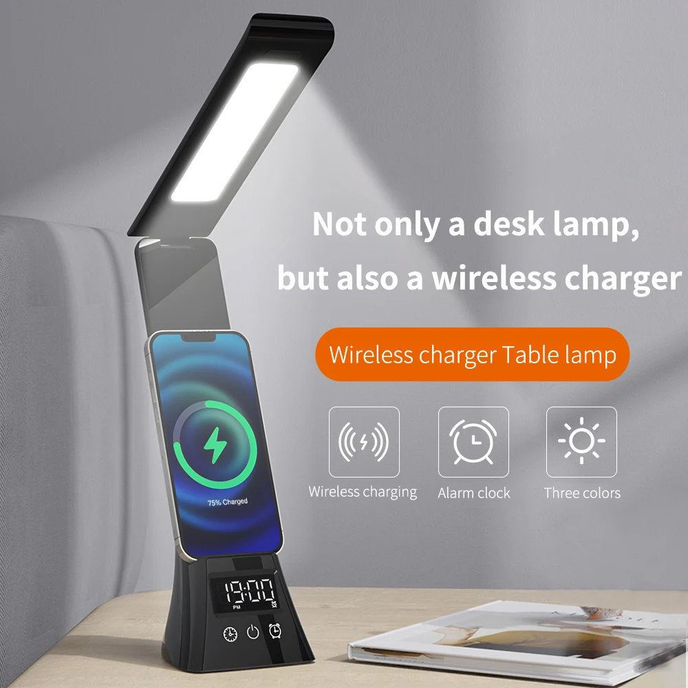 15W-Wireless-Charger-Stand-LED-Desk-Table-Lamp-With-Alarm-Clock-3 ...