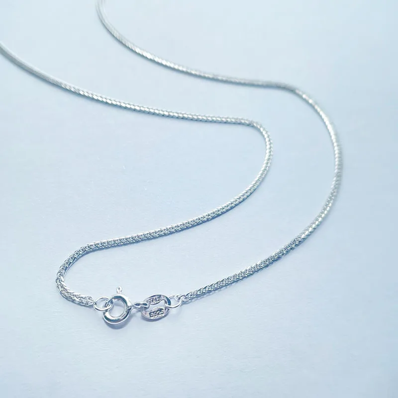 40cm-80cm 1.2mm 925 Sterling Silver Chopin Chain Necklace Women Girls ...