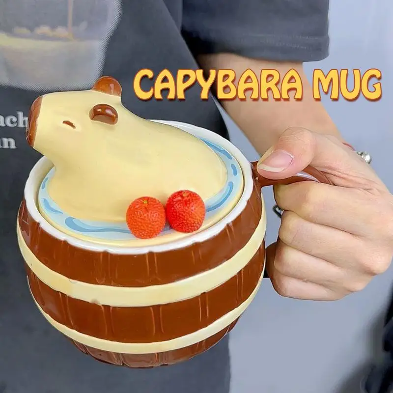 Capybara-Mug-450ml-Holiday-Mugs-Coffee-Cups-Cartoon-Capybara-Kawaii ...