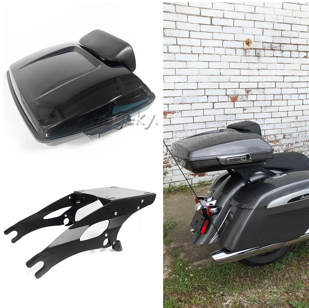 Top Case Box with Rear Luggage Rack Trunk Mount Kit for Indian ...