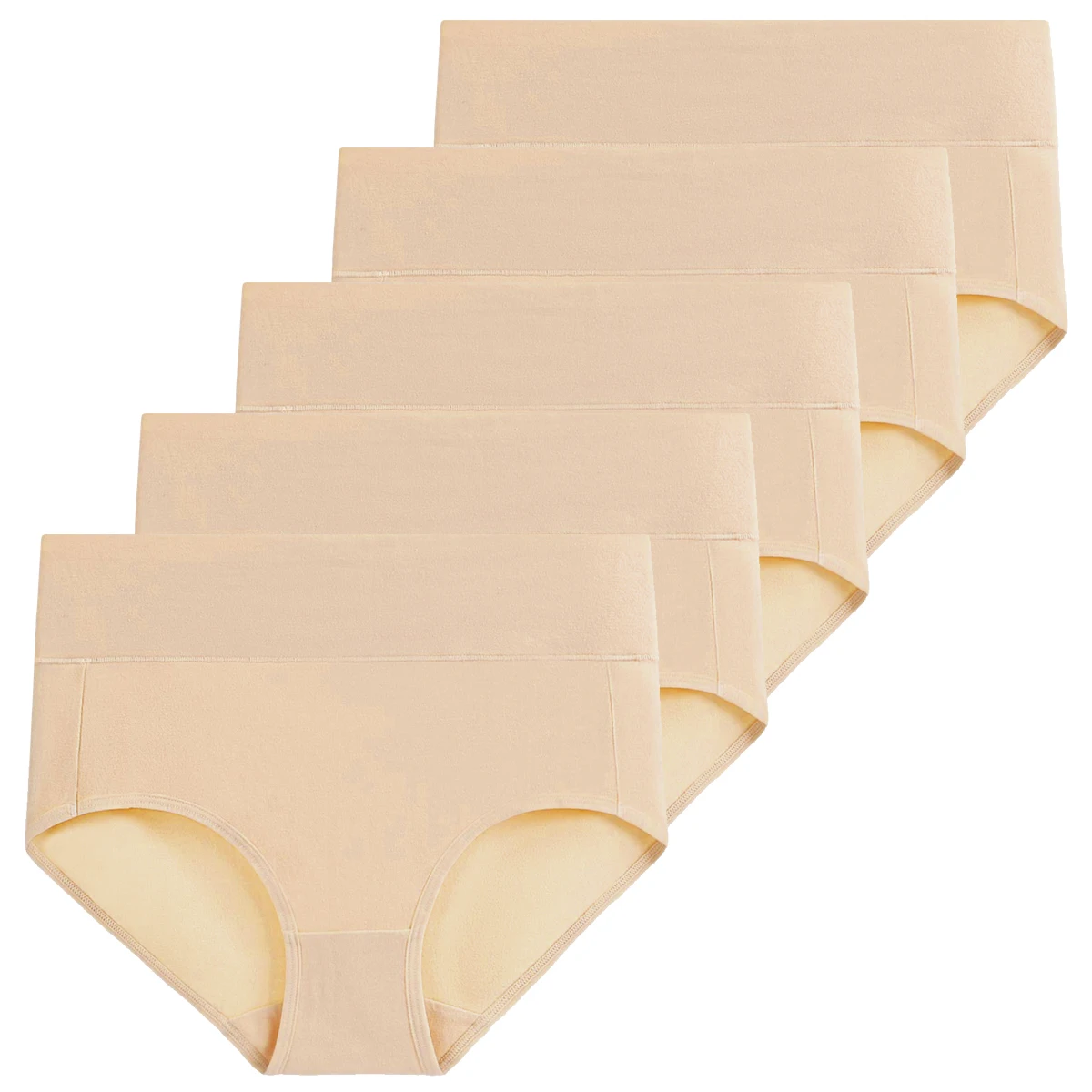 POKARLA-5PCS-Women-s-Seamless-Cotton-Underwear-High-Waist-Full-Coverage ...