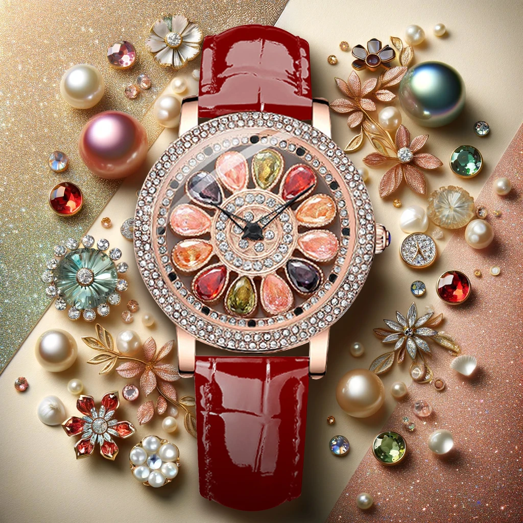 New-Spinning-Fresh-and-Beautiful-Girl-Quartz-Watch-with-Jewel ...