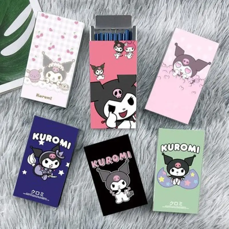 Kawaii Sanrioed Kuromi Cartoon Cigarette Box Engraved Anime Cigaret ...
