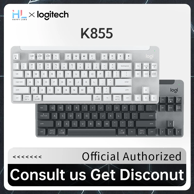 Original-Logitech-K855-Wireless-Bluetooth-Gaming-Mechanical-Keyboard-84-key-Layout-Multi ...