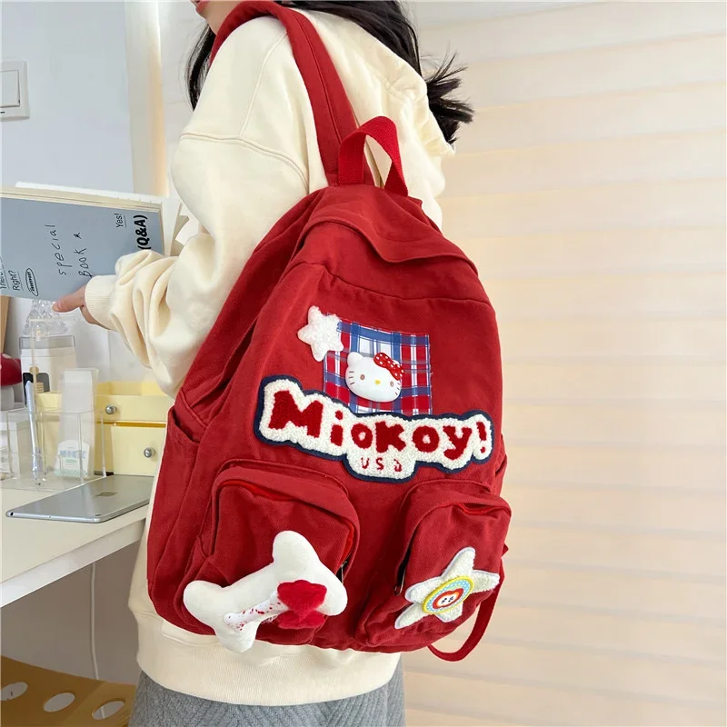Sanrio-Hello-Kitty-Student-Schoolbag-bonito-dos-desenhos-animados-leve ...