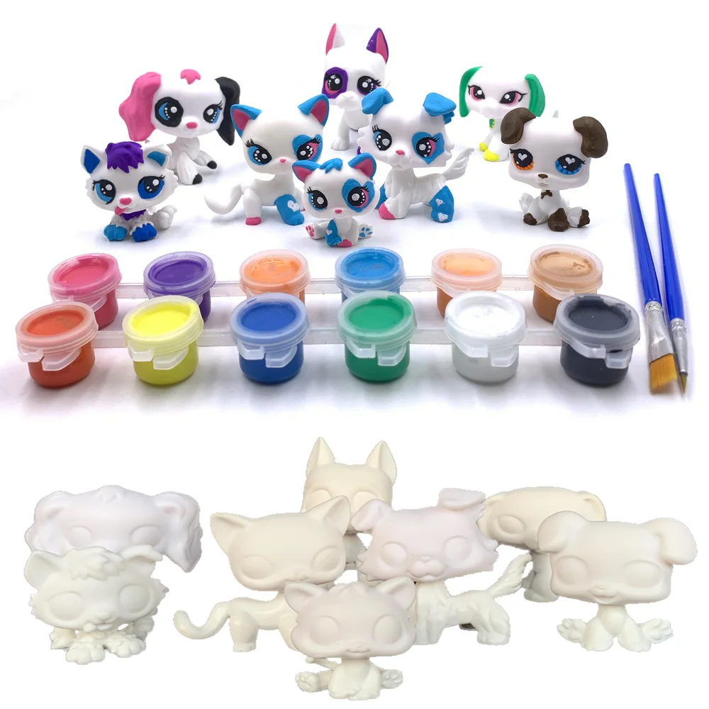Lps Cat White Base For Littlest Pet Shop Hand Painted Toy Cute Short ...