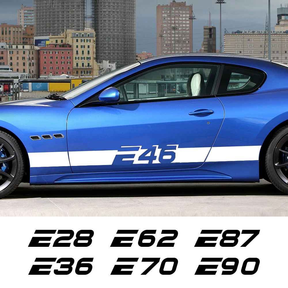 2PCS-Car-Door-Side-Sticker-Auto-Trim-Decals-Accessories-For-BMW-E46-E60 ...