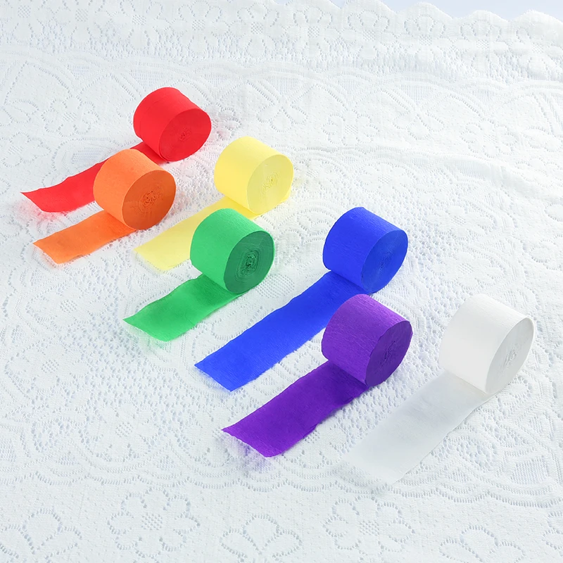 4.5cm*25m Colored Crepe Paper Roll Origami Crinkled Crepe Paper Craft ...