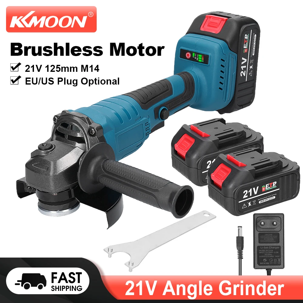KKMOON-21V-125mm-M14-Angle-Grinder-Brushless-Electric-Grinding-Tool ...