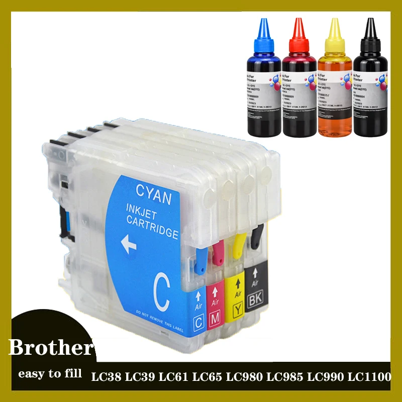 Lc38 Lc39 Lc61 Lc65 Lc980 Lc985 Lc990 Lc1100 Refillable Ink Cartridge ...