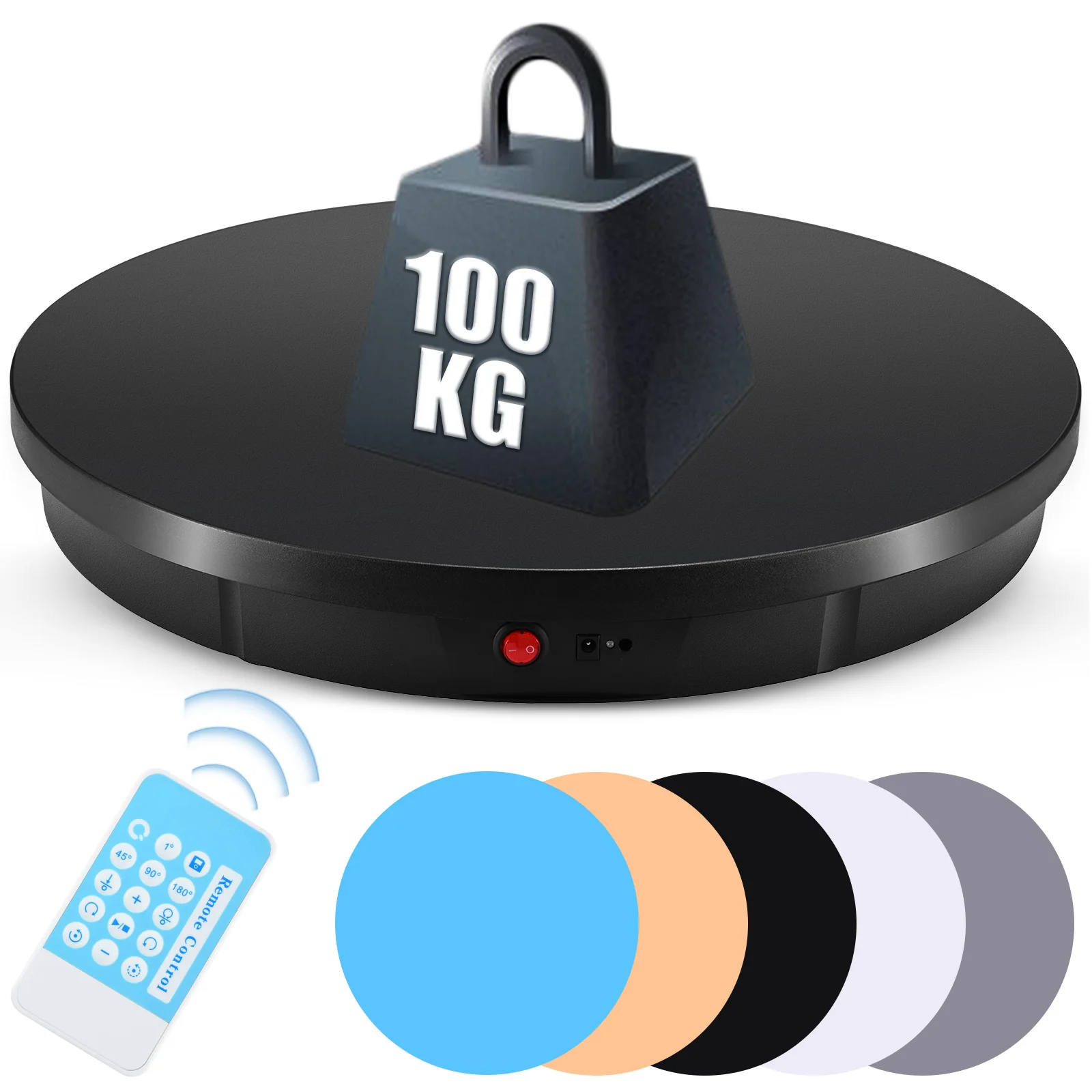 52CM-Max-Load-100KG-360-Display-Stands-Black-White-Electric-Turntable ...