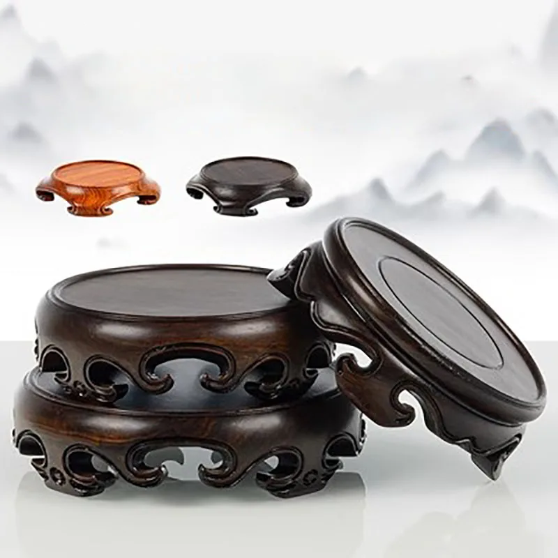 Red-Wood-Carving-Vase-Circular-Tea-Pot-incense-Burner-Fish-Bowl ...