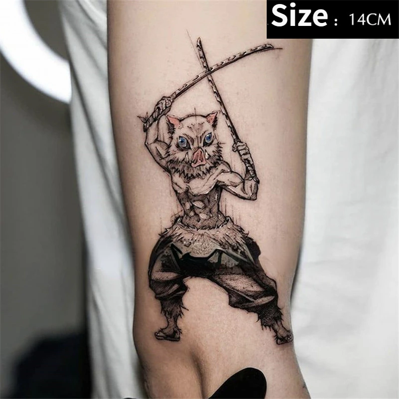 Anime-Demon-Slayer-Kimetsu-No-Yaiba-Hashibira-Inosuke-tatuajes ...