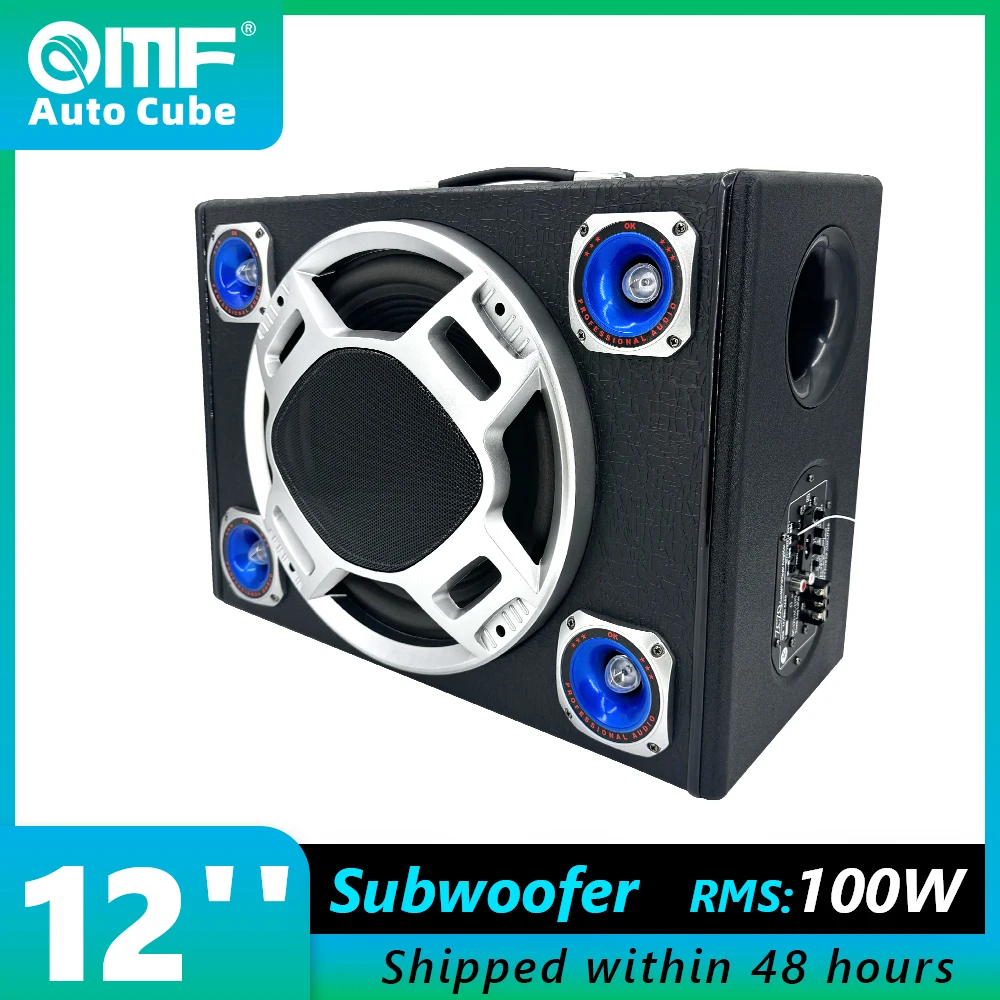 Auto-Cube-12inch-RMS100W-Black-Bluetooth-Active-Subwoofer-1000W-Peak-Power-Enclosed-Subwoofer ...
