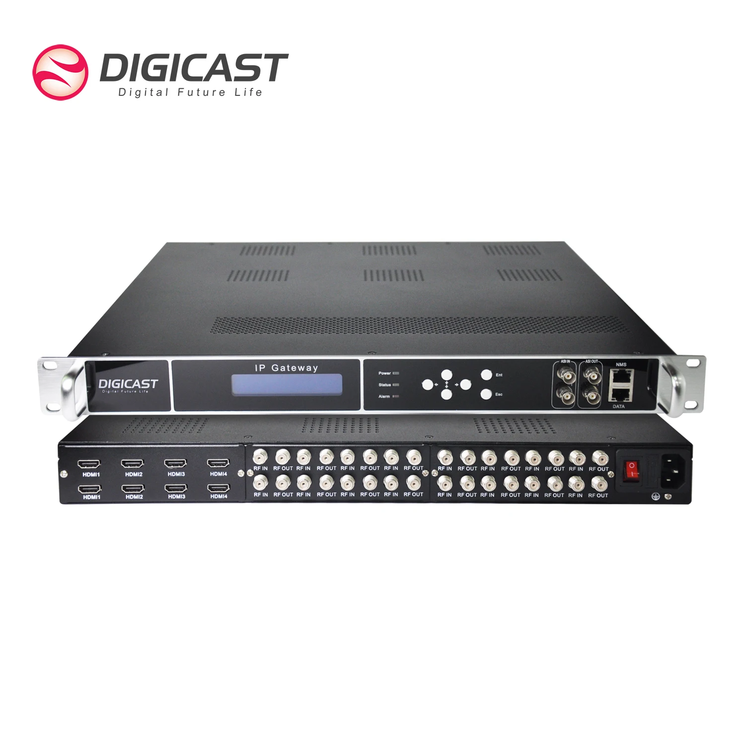 DIGICAST 24 채널 FTA 튜너 2 ASI 입력 전문 수신기 UDP/RTP/RTSP 디지털 tv 수신기 ...
