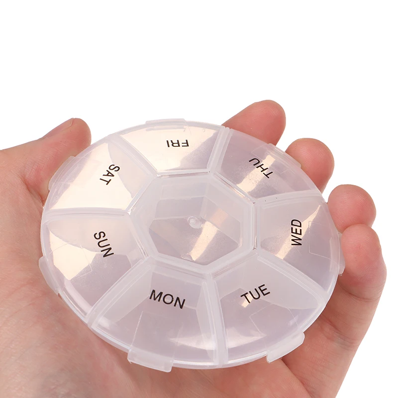 1PC-Round-7-Compartment-Pill-Box-Transparent-Medicine-Pill-Case ...