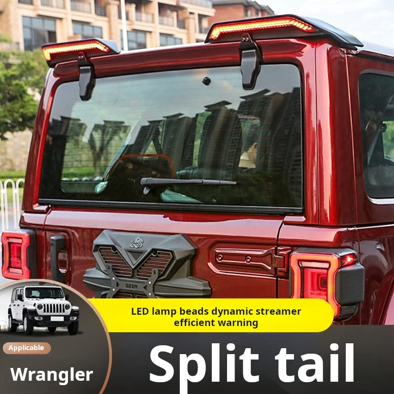 For Jeep Wrangler JK 2007-2017 JL 2018-2024 Car Rear Roof Light Spoiler ...