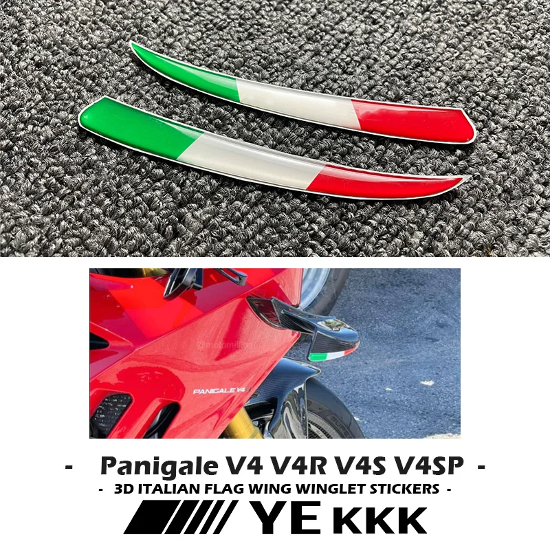 For Ducati Panigale V4 V4R V4S V4SP SBK Italy Tricolor Flag 3D Sticker ...
