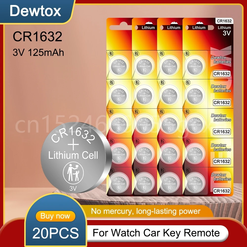 20PCS-CR1632-Button-Coin-Cell-BR1632-ECR1632-DL1632-CR-1632-3V-Lithium ...