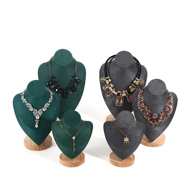 Necklace-display-rack-solid-wood-portrait-model-jewelry-rack-jewelry ...