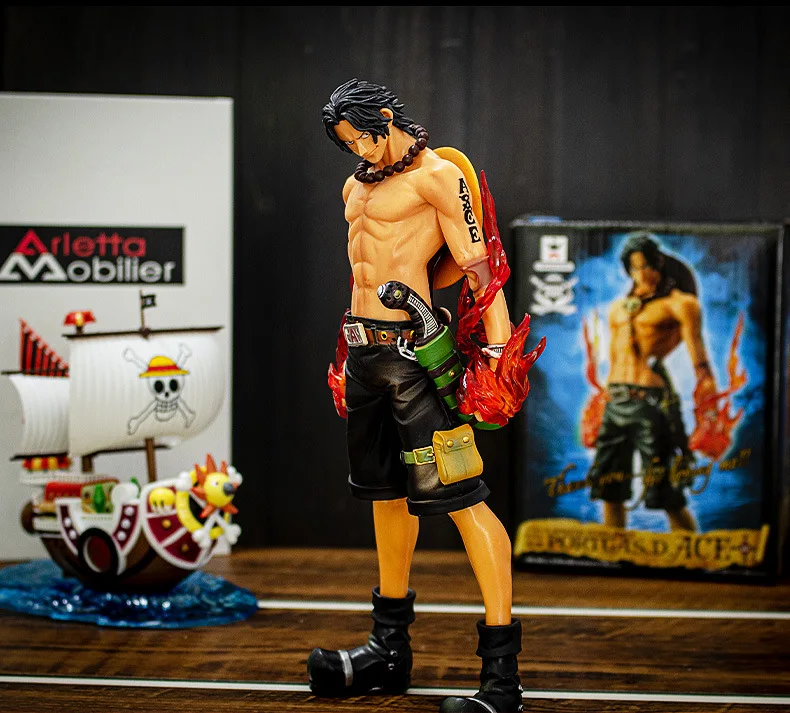 26cm One Piece Group Fire Fist Portgas D Ace Figure Action Standing ...