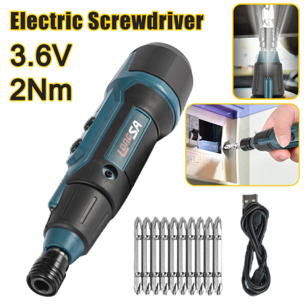 3.6V Electric Screwdriver 200rpm/min Small Electric Power Screwdriver ...