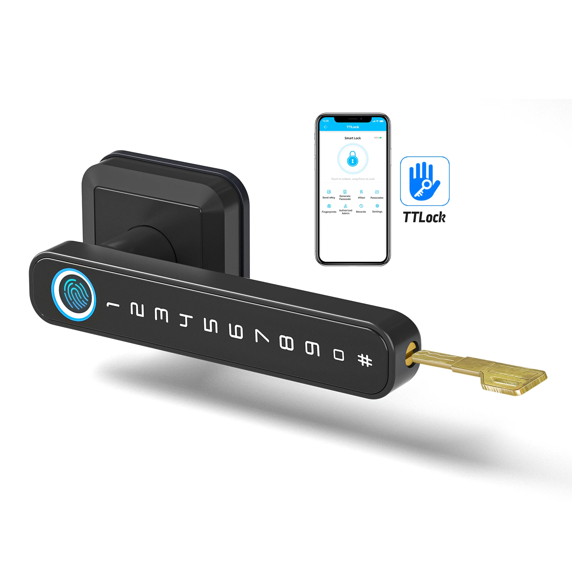 Smart-Fingerprint-Handle-Keyless-Entry-Biometric-Ttlock-Mobile-Phone ...