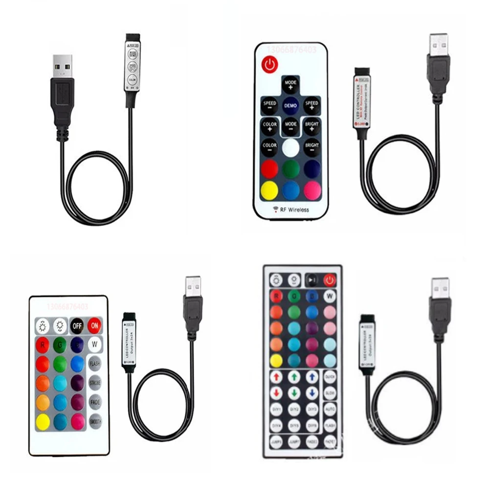 DC-5V-USB-Controller-RF-Wireless-Remote-control-Dimmer-mini-3key-17key ...