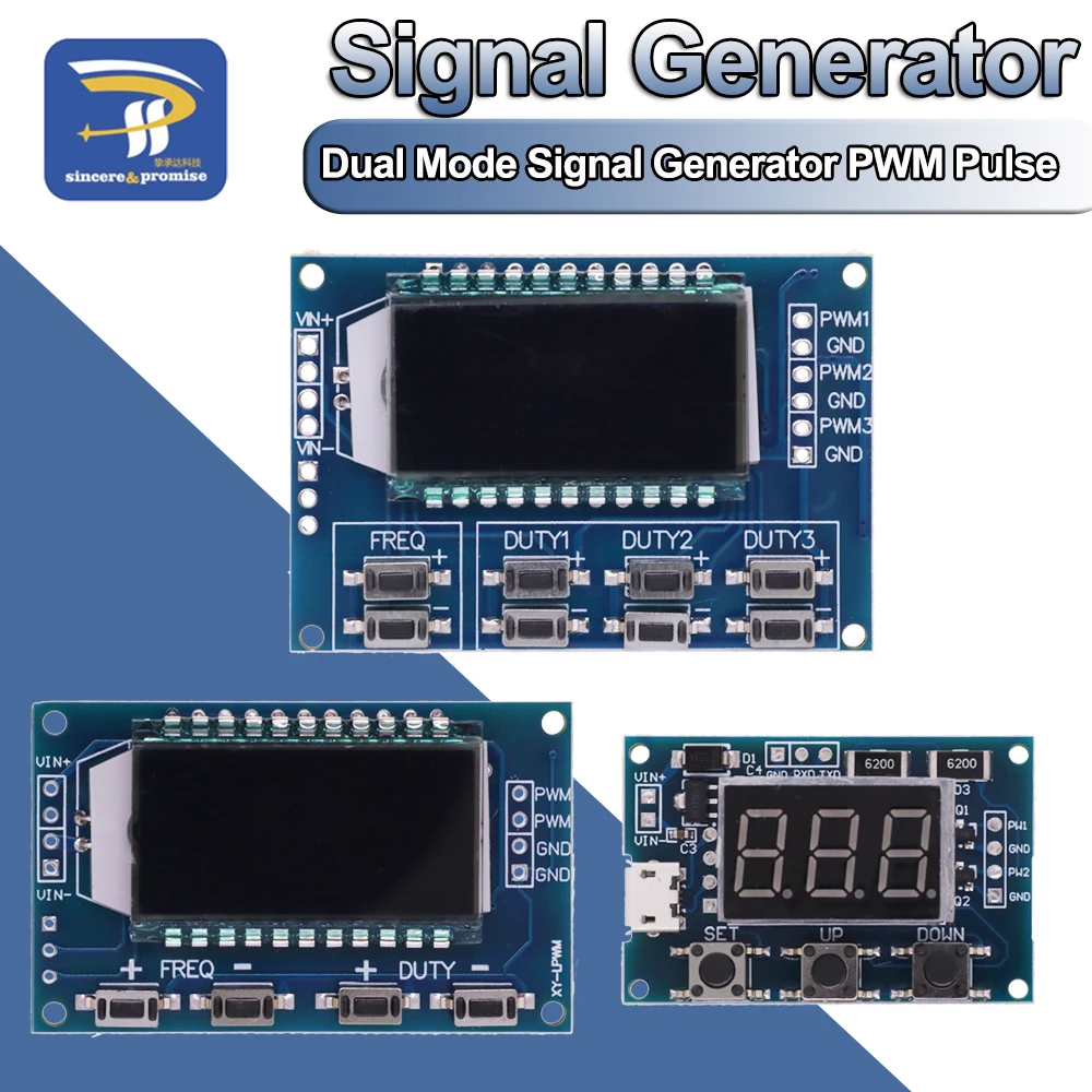 Dual Mode Signal Generator PWM Pulse Frequency Duty Cycle Adjustable ...