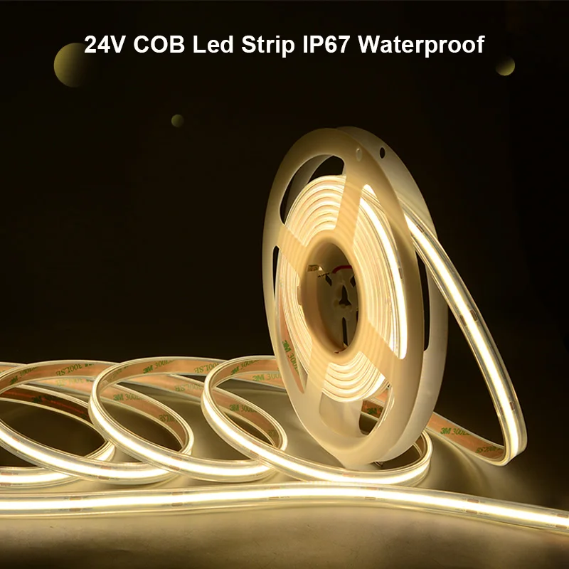 COB LED Strip Light IP67 Waterproof 480 LEDs/m High Density Flexible Tape Ribbon 3000K-6500K ...